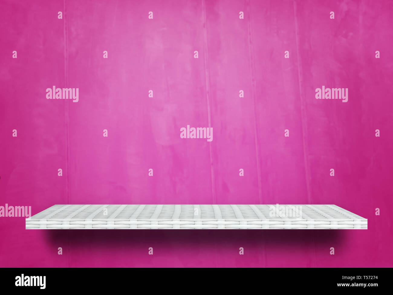 Empty wooden shelf on pink background for product display Stock Photo ...