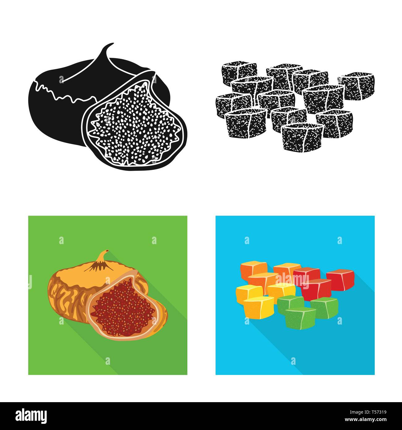 Vector illustration of food and raw sign. Collection of food and nature ...