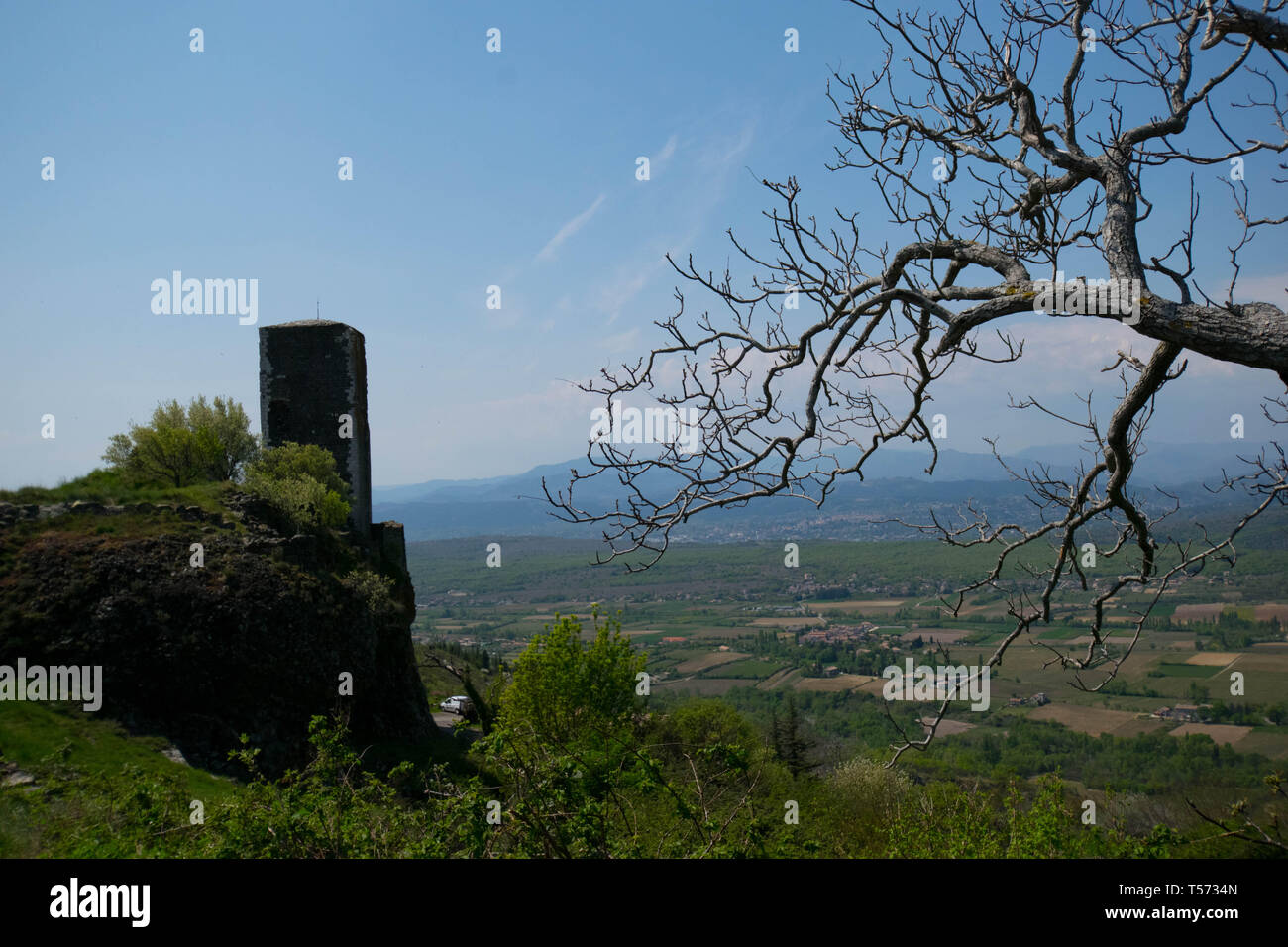 The castle ruin of Mirabel in the Ardeche region in france Stock Photo ...
