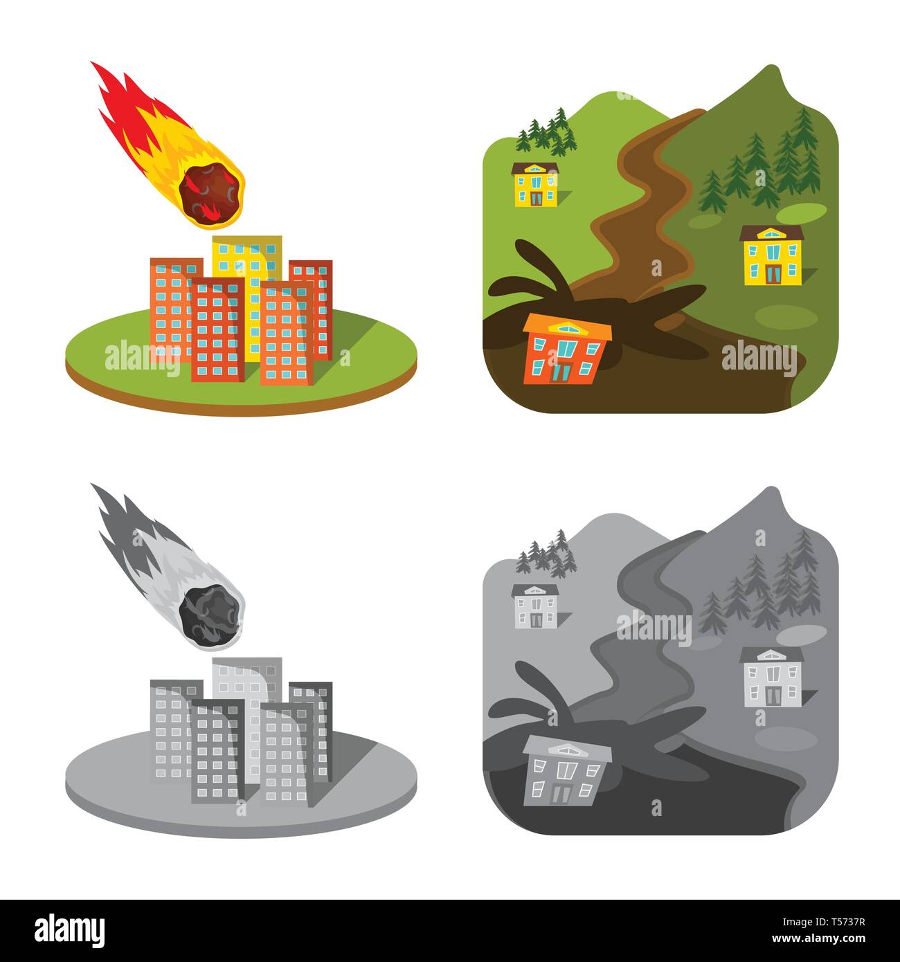 Vector design of weather and distress logo. Set of weather and crash ...