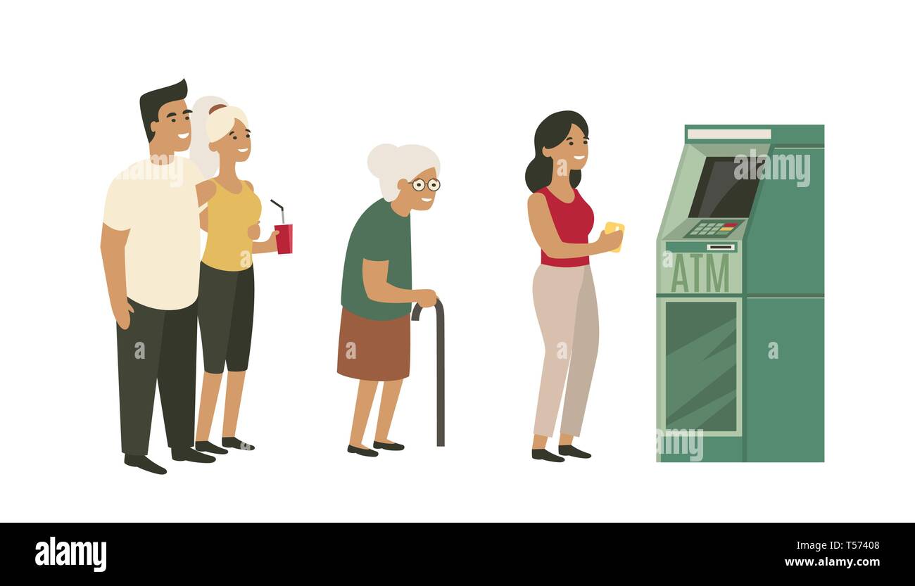 Bank lineup Stock Vector Images - Alamy