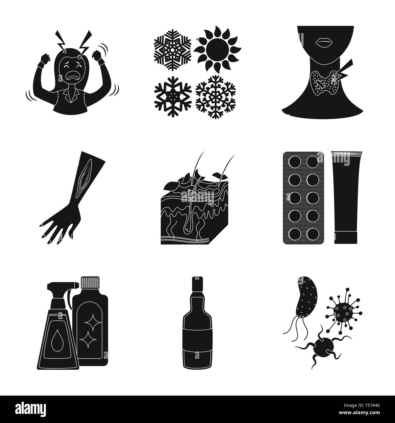 stress,snowflake,endocrine,injury,skin,pill,chemical,bottle,shock ...