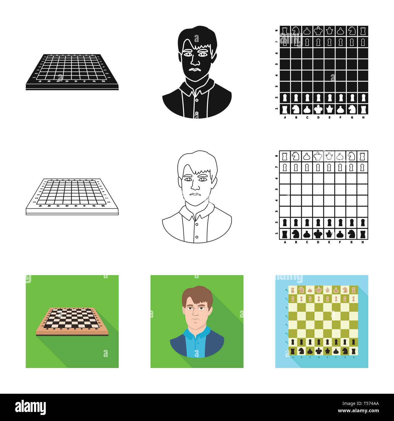 Chessboard man board face Cut Out Stock Images & Pictures - Alamy
