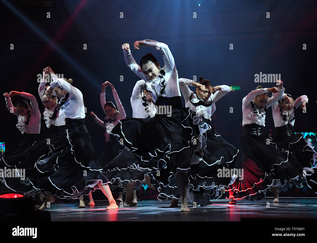 Tokyo, Japan. 21st Apr, 2019. A Japanese dancer from Dance Studio Vivid ...