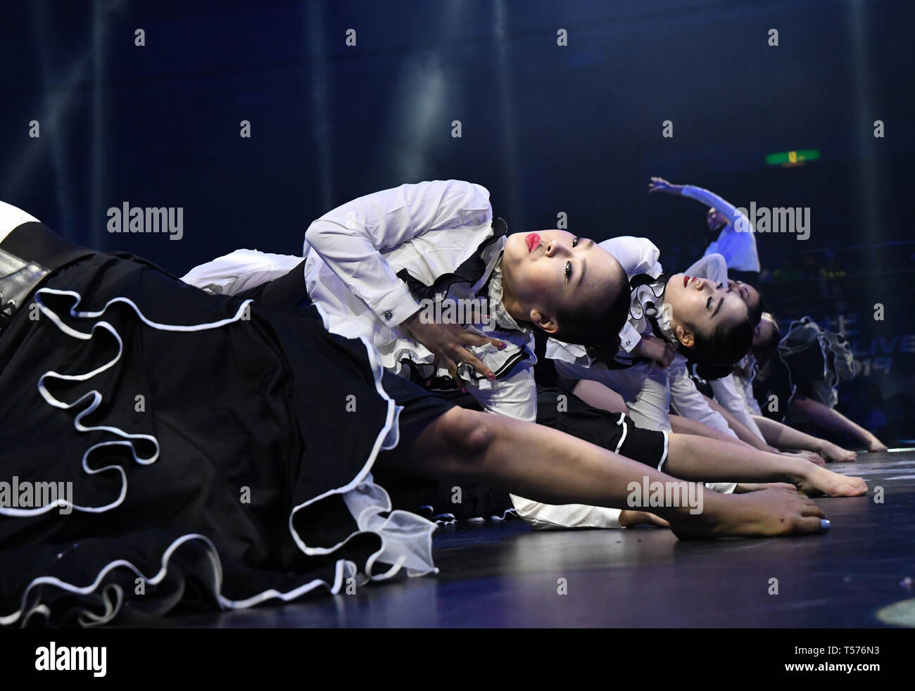 Tokyo, Japan. 21st Apr, 2019. A Japanese dancer from Dance Studio Vivid performs during the ...