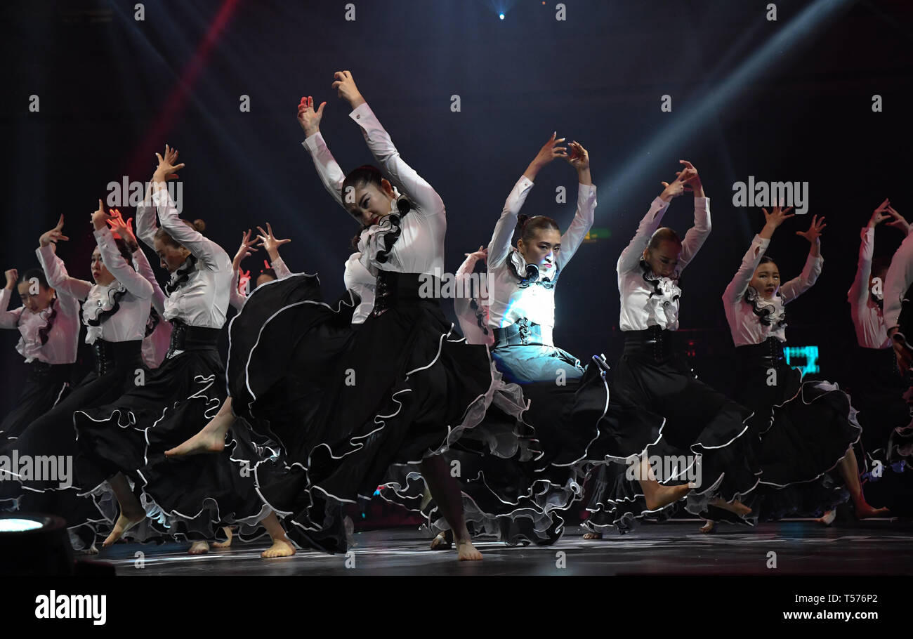 Tokyo, Japan. 21st Apr, 2019. A Japanese dancer from Dance Studio Vivid ...