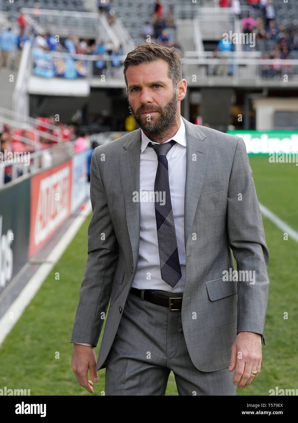 Washington DC, USA. 21st Apr, 2019. D.C. United Head Coach Ben Olsen ...