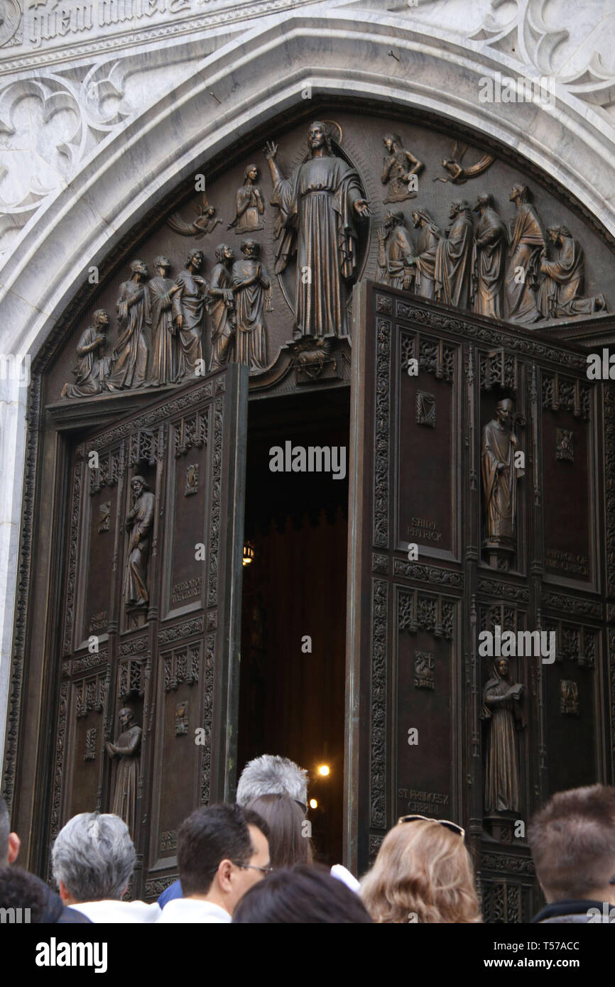 New York City, New York, USA. 21st Apr, 2019. The open door of SAINT ...