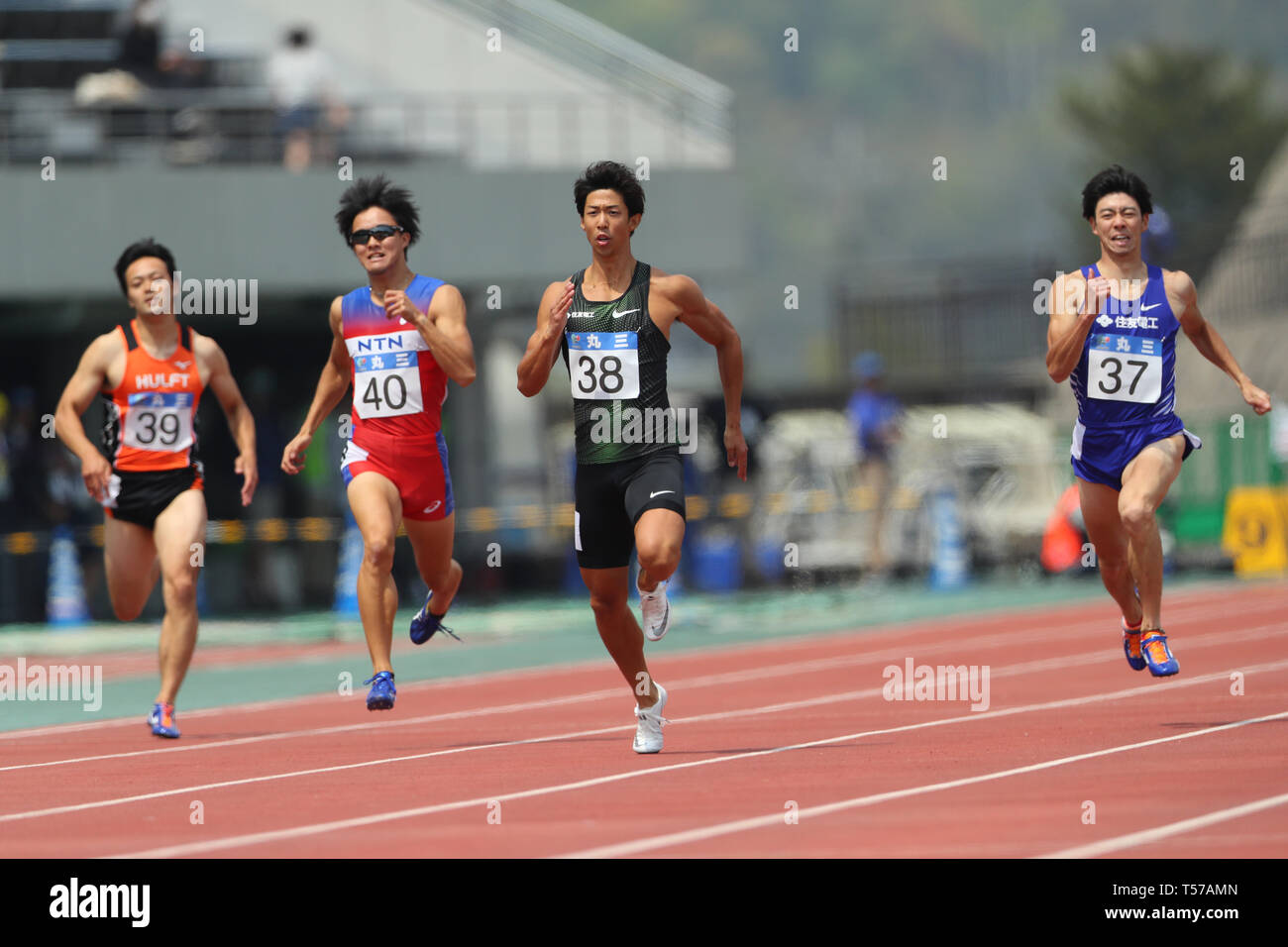 Shimane, Japan. 21st Apr, 2019. (L-R) Naoki Kobayashi, Kaiki Azuma ...