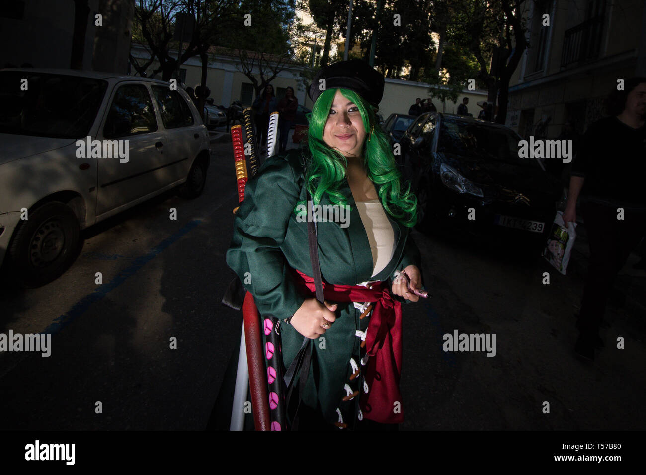 Athens, Greece. 21st Apr, 2019. A cosplayer seen dressed as their ...
