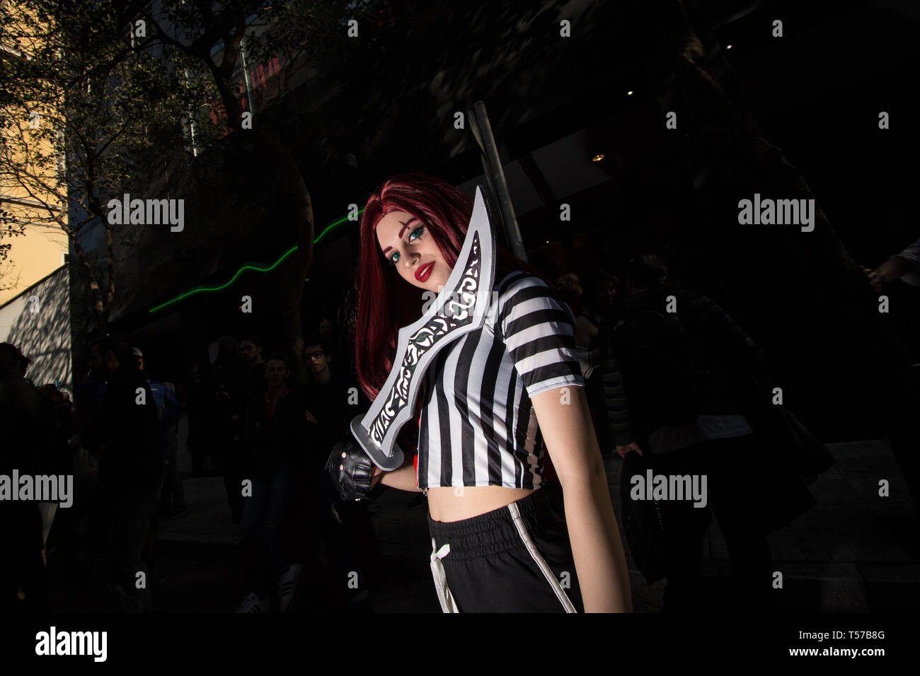 Athens, Greece. 21st Apr, 2019. A cosplayer seen dressed as their ...