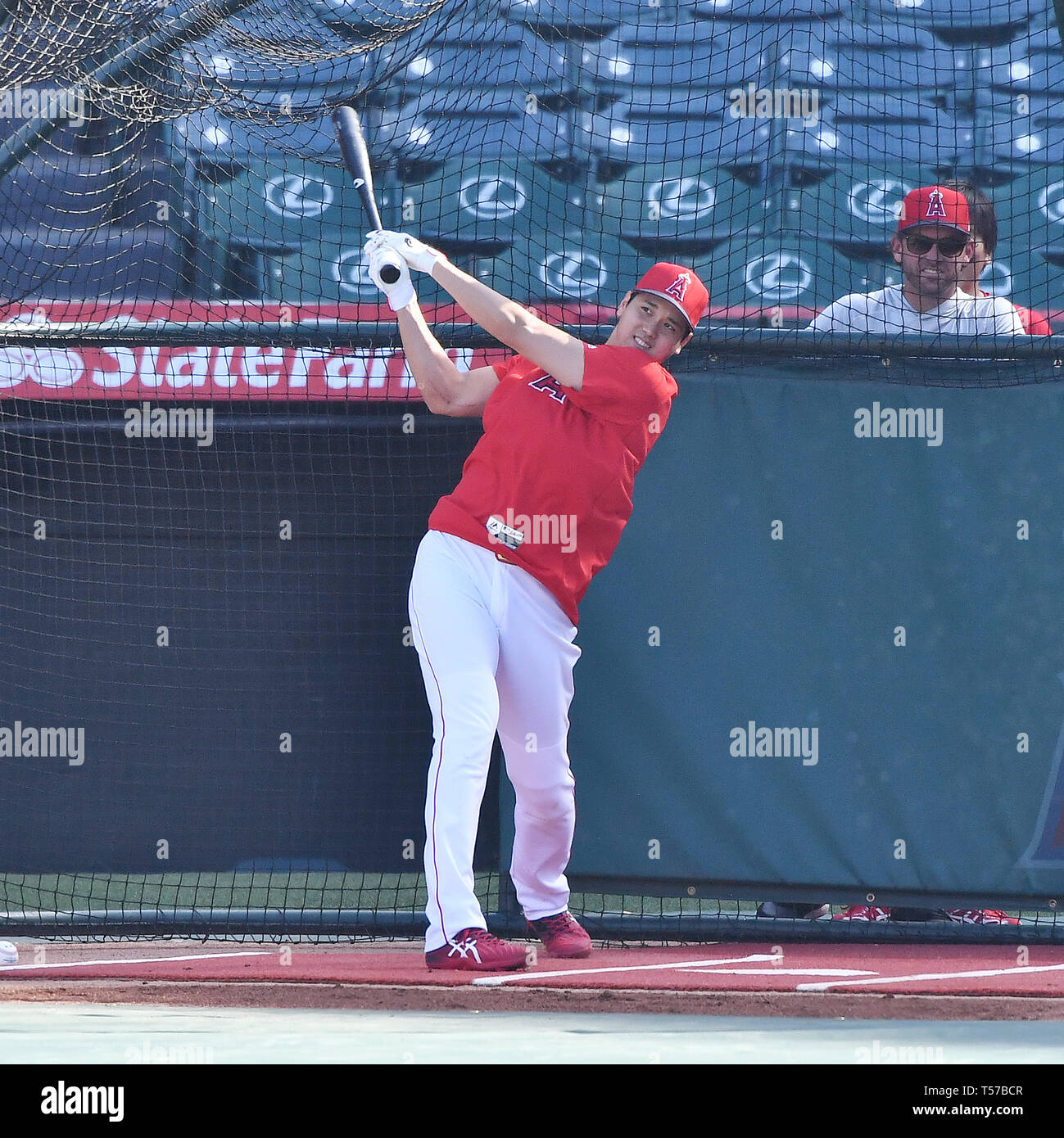 Los Angeles Angels' Shohei Ohtani takes batting practice before the ...
