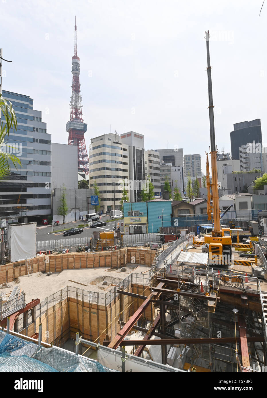 Tokyo, Japan. 22nd Apr, 2019. The large scale redevelopment plan in the ...