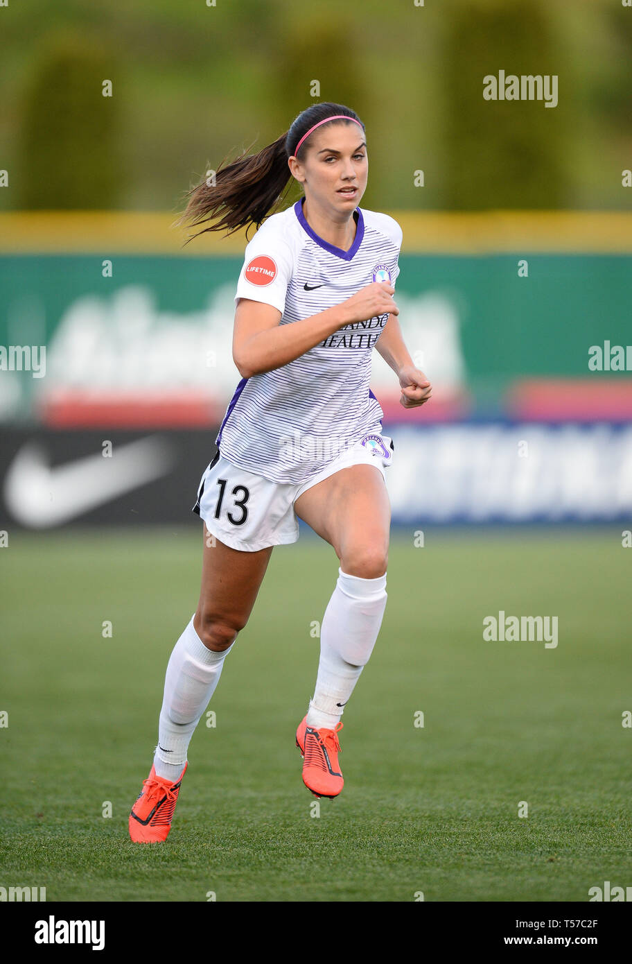 Tacoma, WA, USA. 21st Apr, 2019. ALEX MORGAN (13) in action as the ...