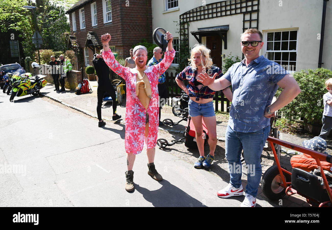 Bolney Sussex, UK. 22nd Apr, 2019. Competitors celebrate finishing the ...