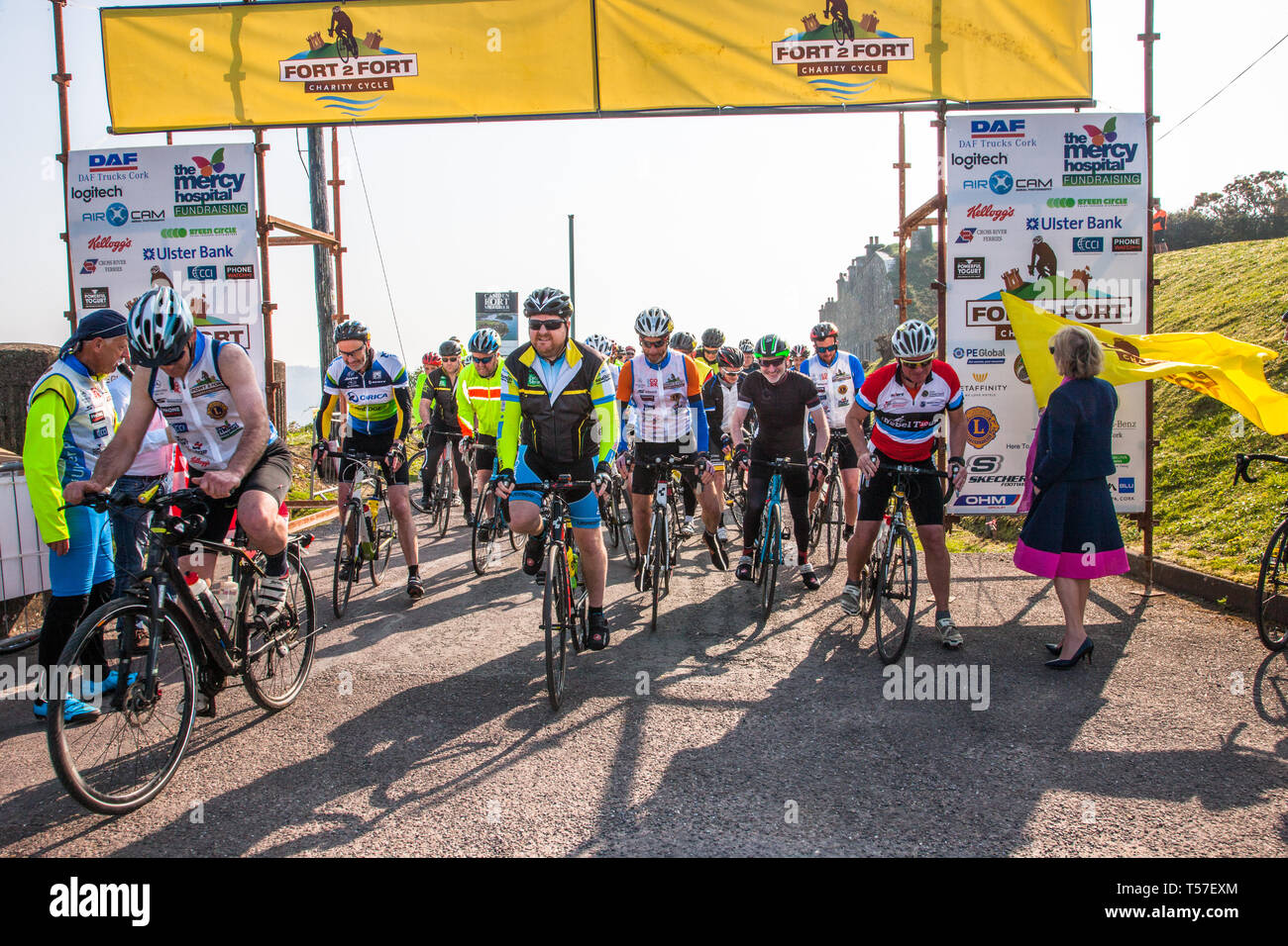 Crosshaven, County Cork, Ireland. 22nd April, 2019. /Riders setting off ...