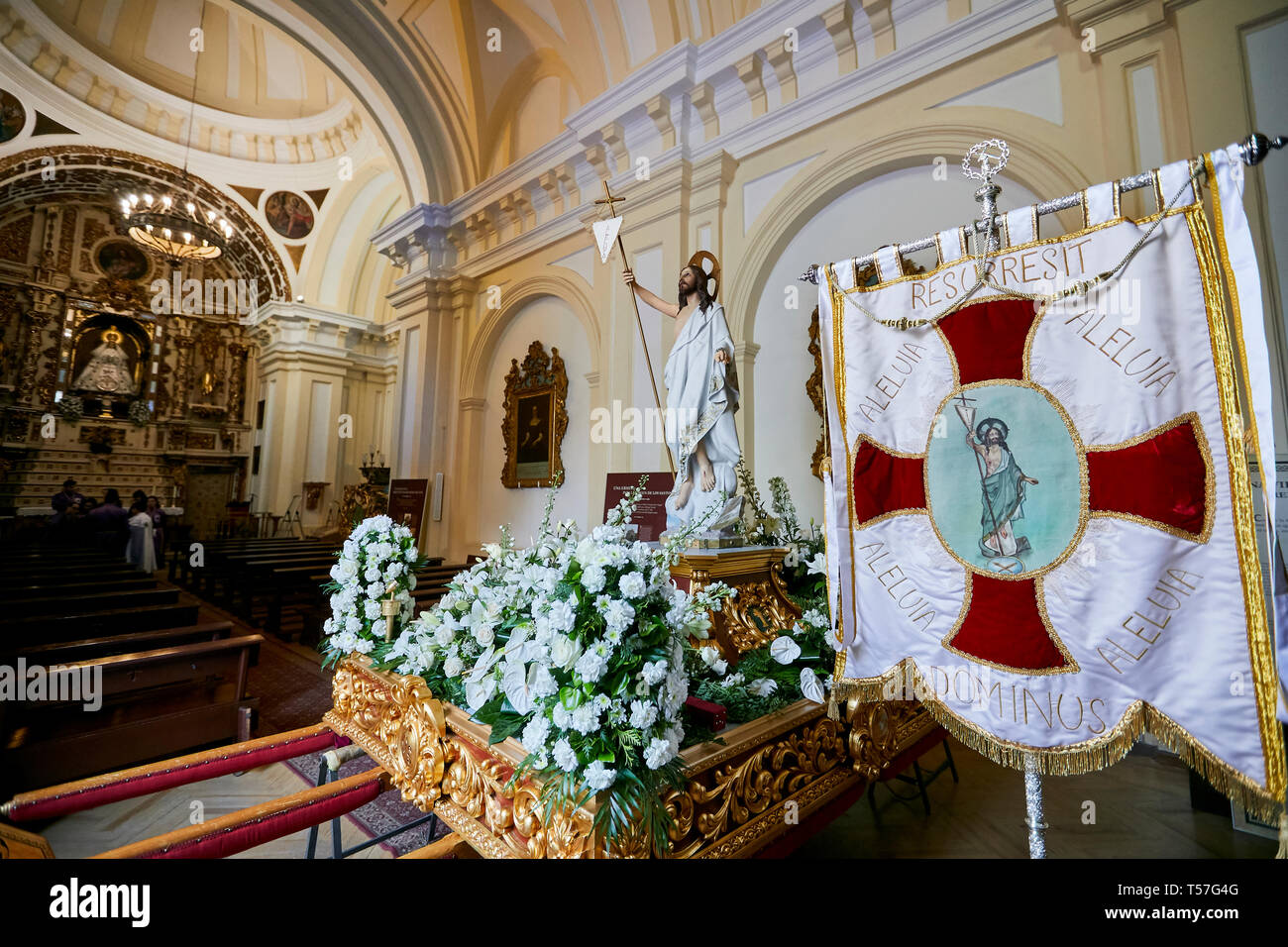 The image of Resurrected Christ seen before the traditional procession ...
