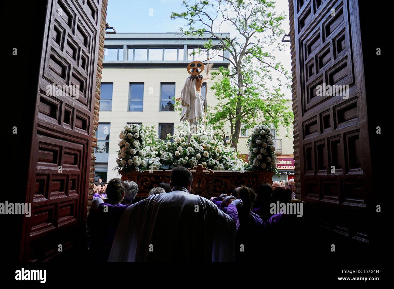 The image of Resurrected Christ seen going out of church during the ...