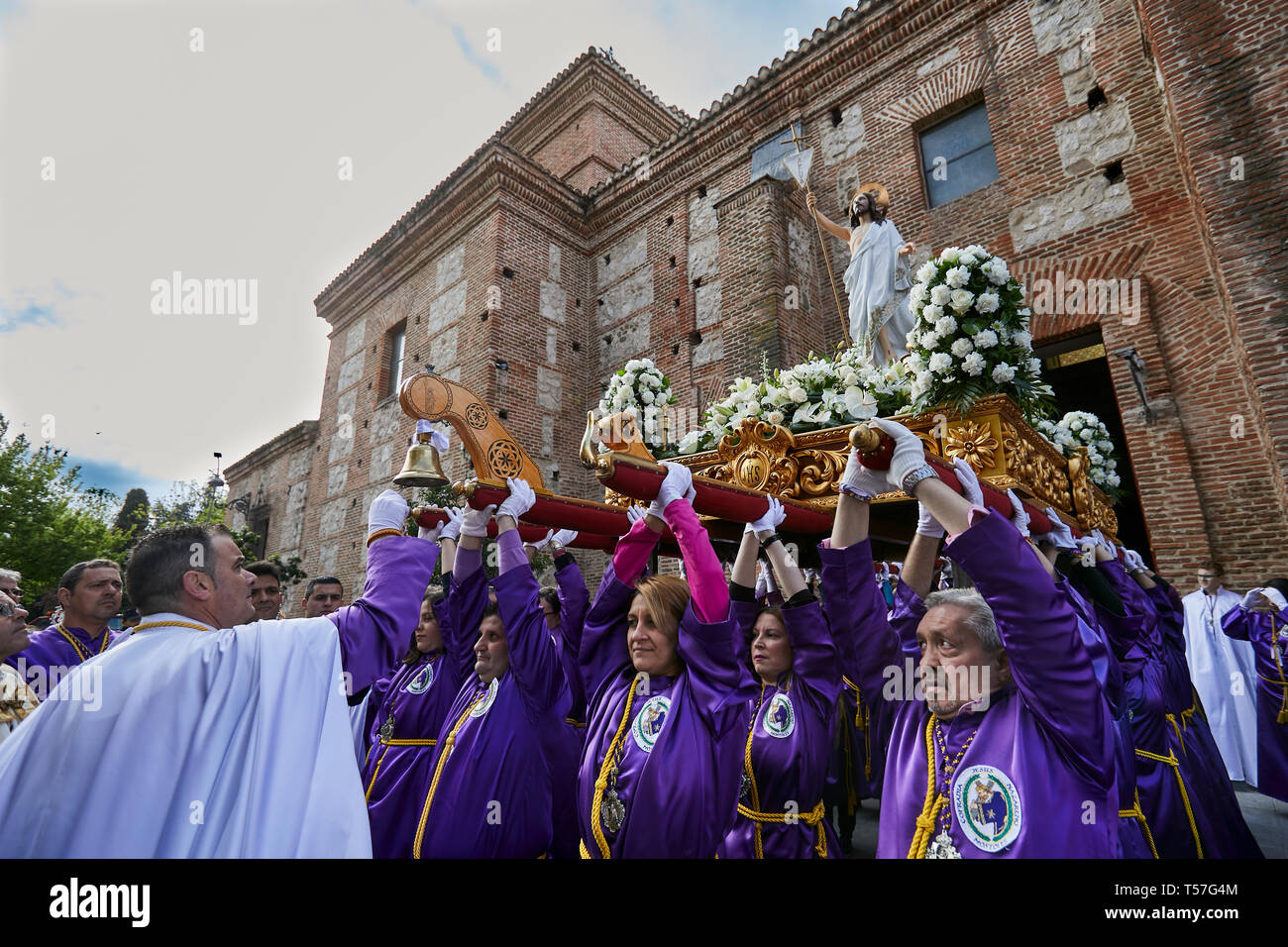 The anderos seen carrying the image of Resurrected Christ during the ...