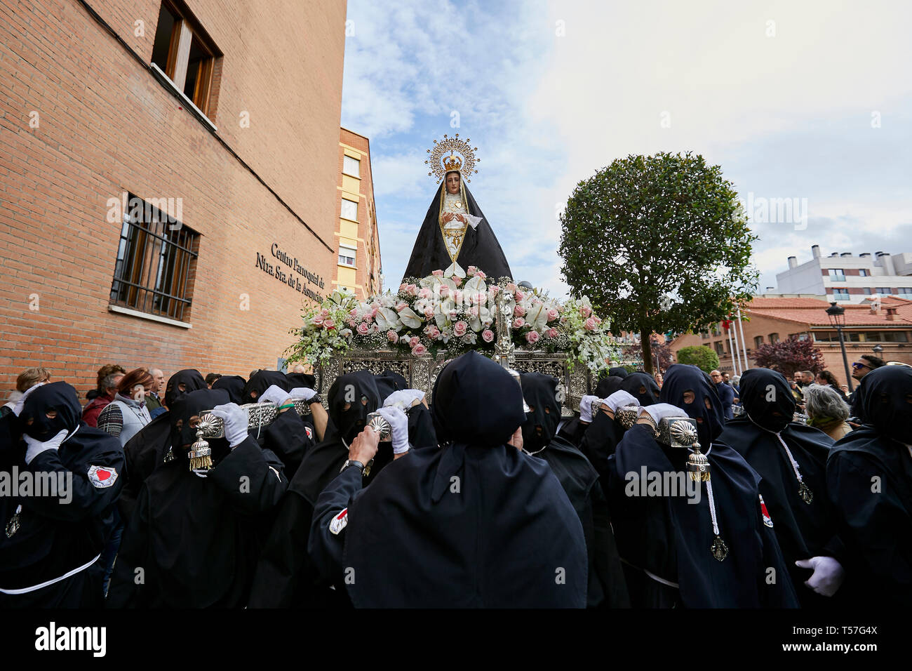 The image of Virgin Mary seen during the traditional procession of ...