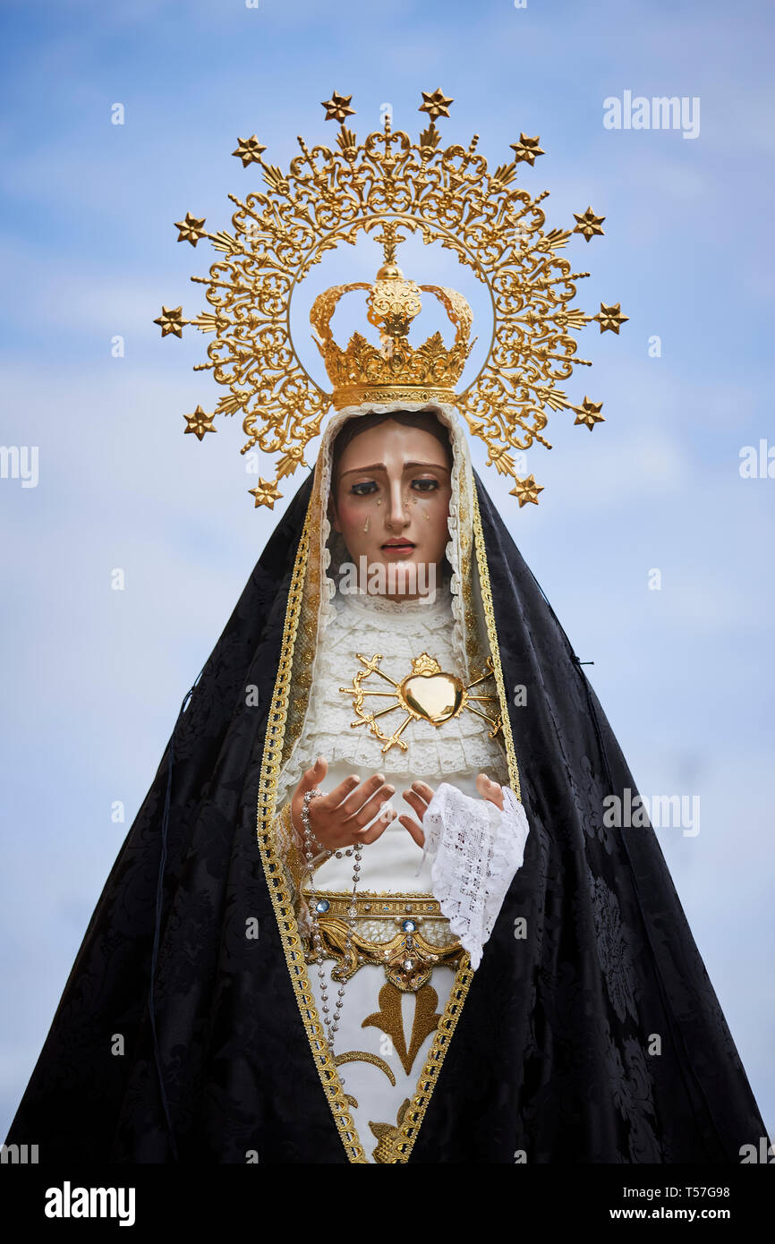 The image of Virgin Mary seen during the traditional procession of ...