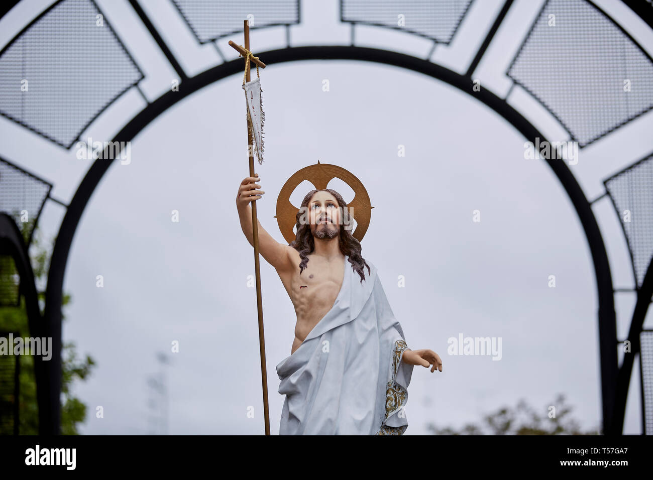 The image of Resurrected Christ seen during the traditional procession ...
