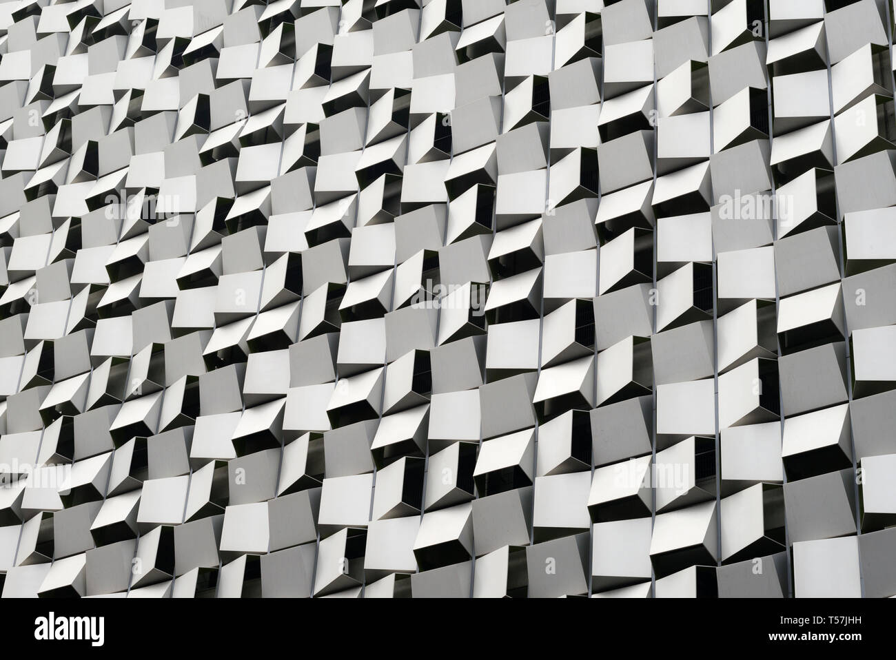 Anodised aluminium panels forming geometric cheese grater pattern on ...