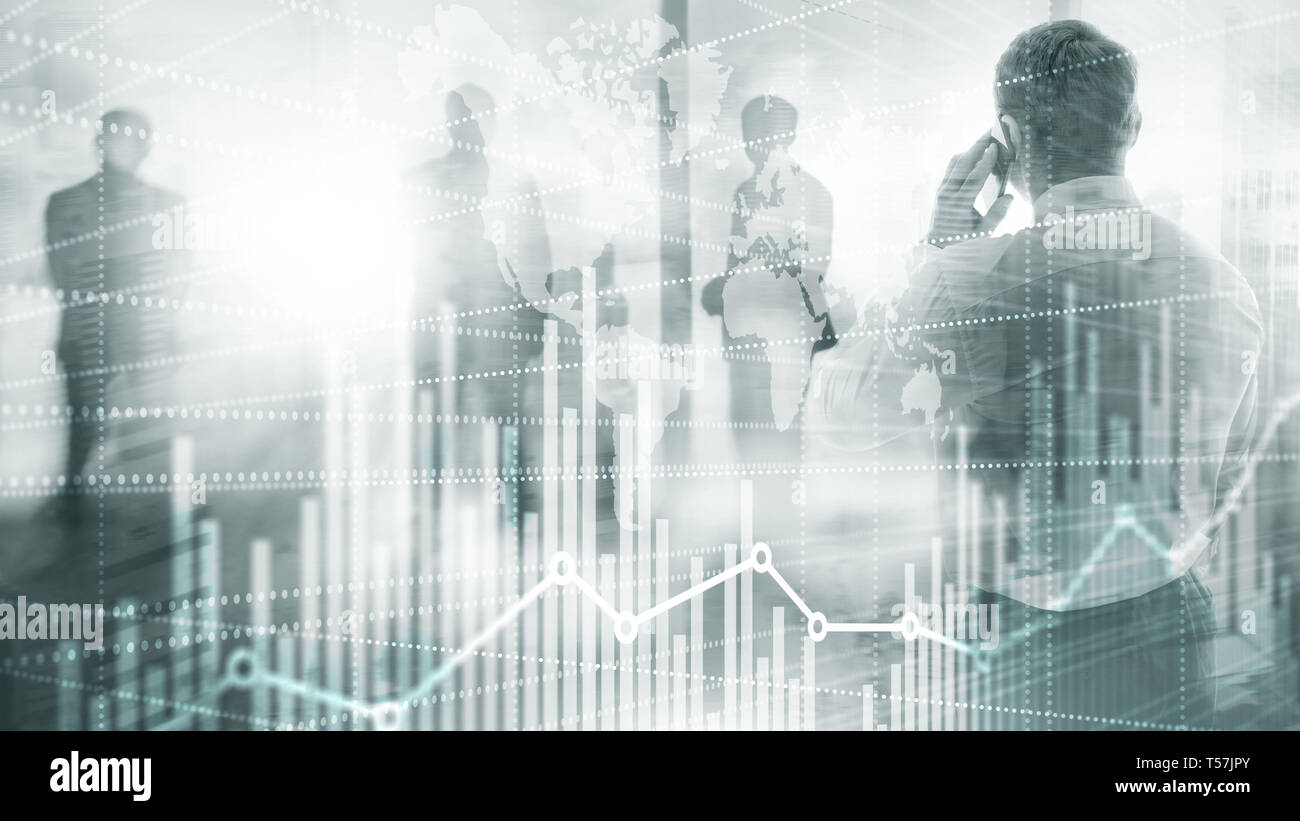 Universal Abstract background. Silhouettes of Business People. Economic ...