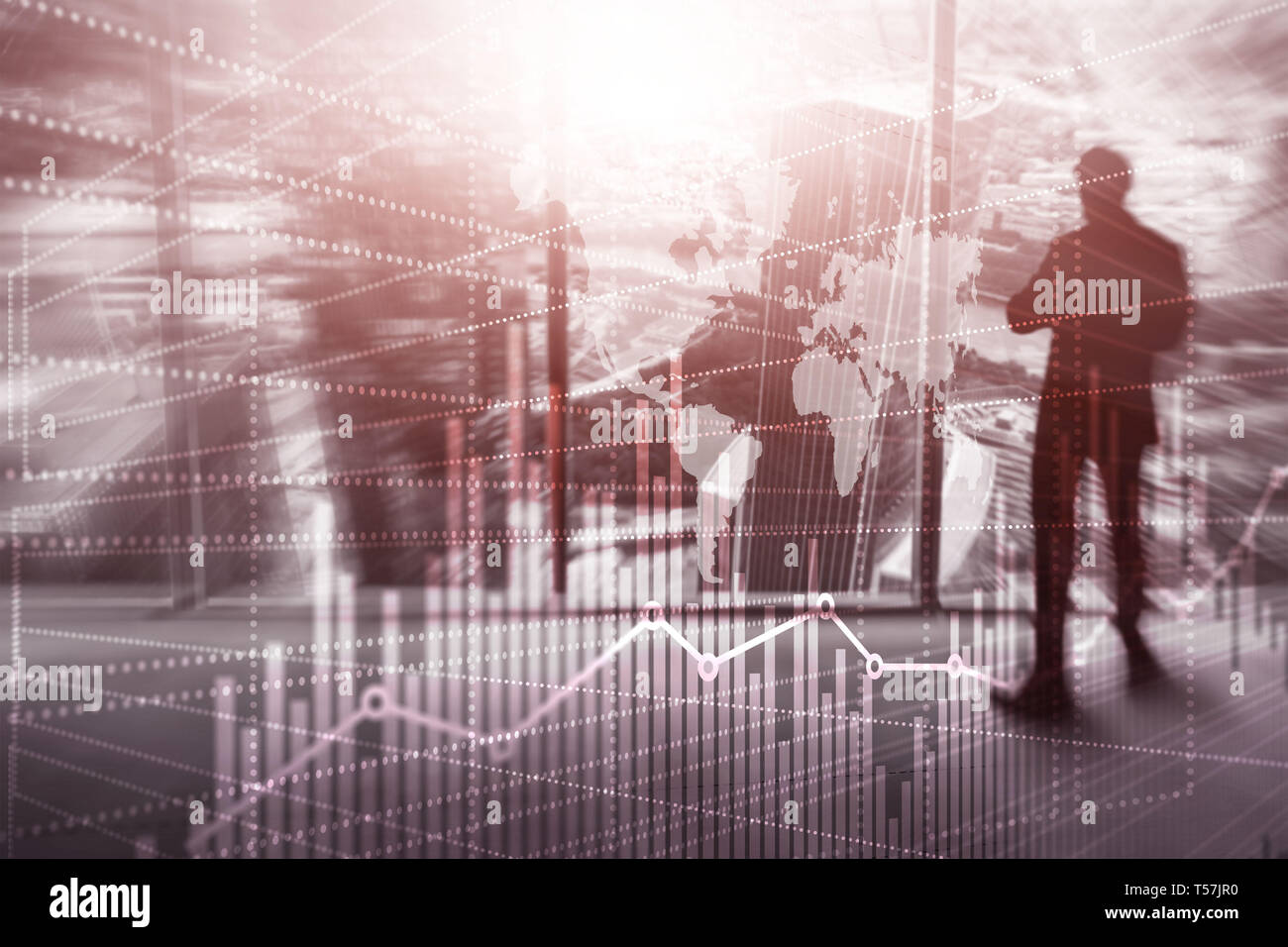 Universal Abstract background. Silhouettes of Business People. Economic ...