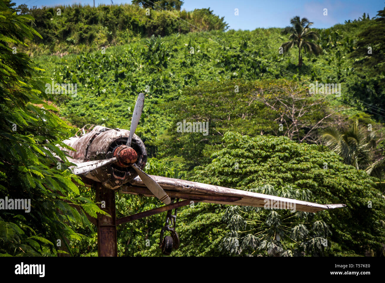 A World War II airplane Monument on the island of Bougainville in Papua ...