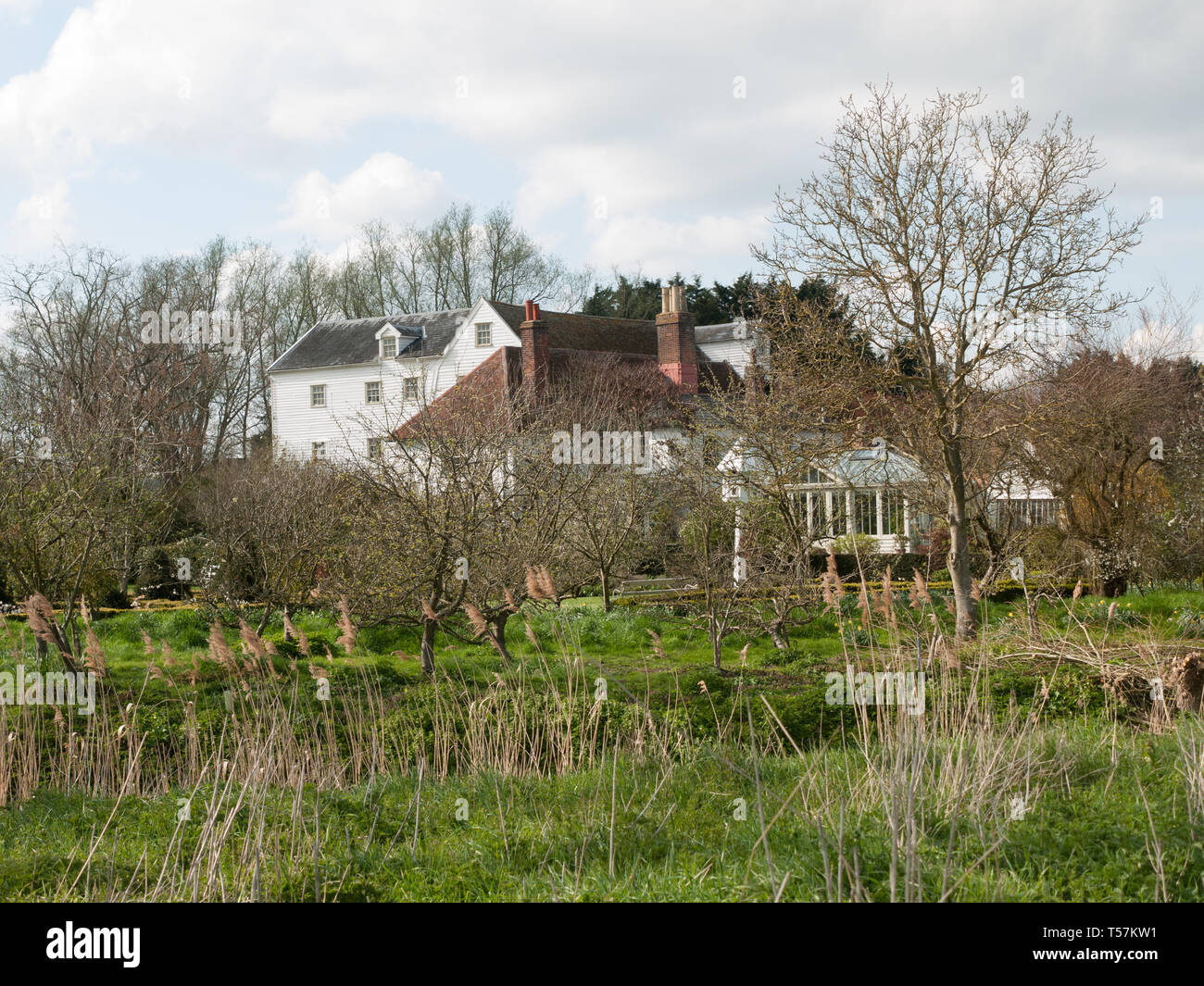 Bures Mill House grand old building beautiful nature; Bures; Suffolk ...