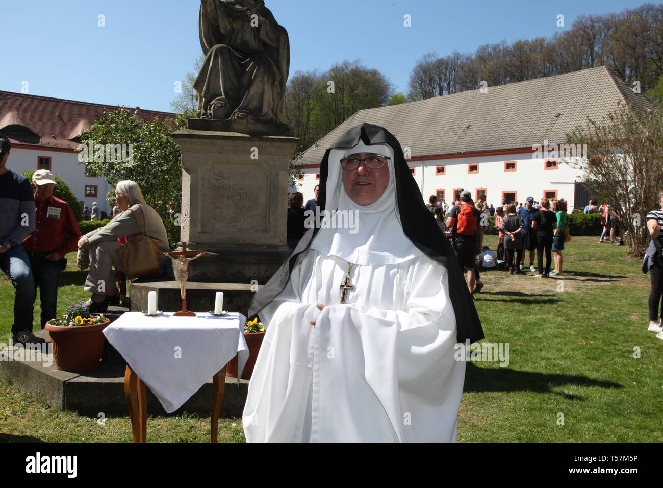 21.04.2019 Ostritz Saxony Germany. The Easter horse procession (the ...