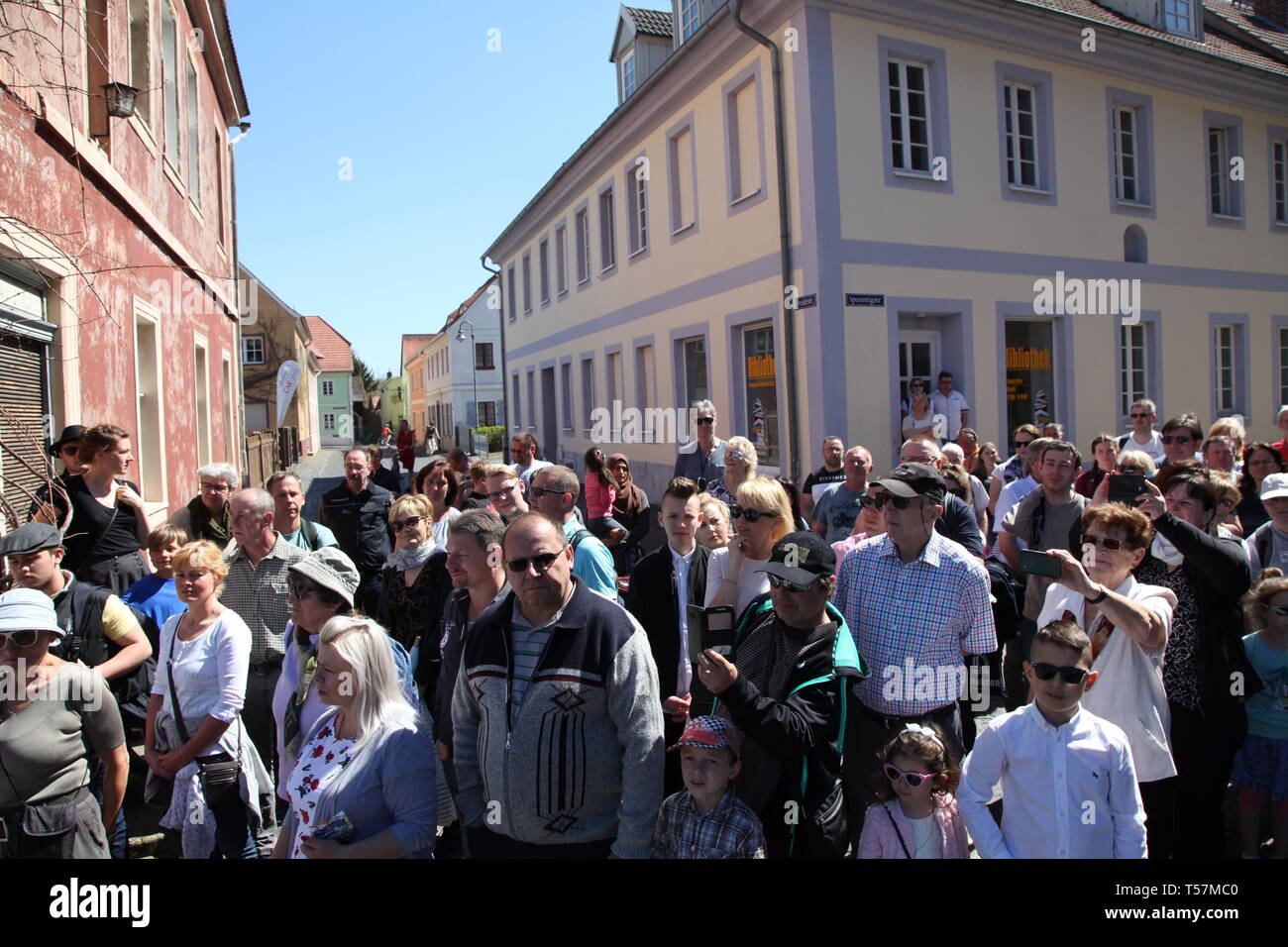 21.04.2019 Ostritz Saxony Germany. The Easter horse procession (the ...