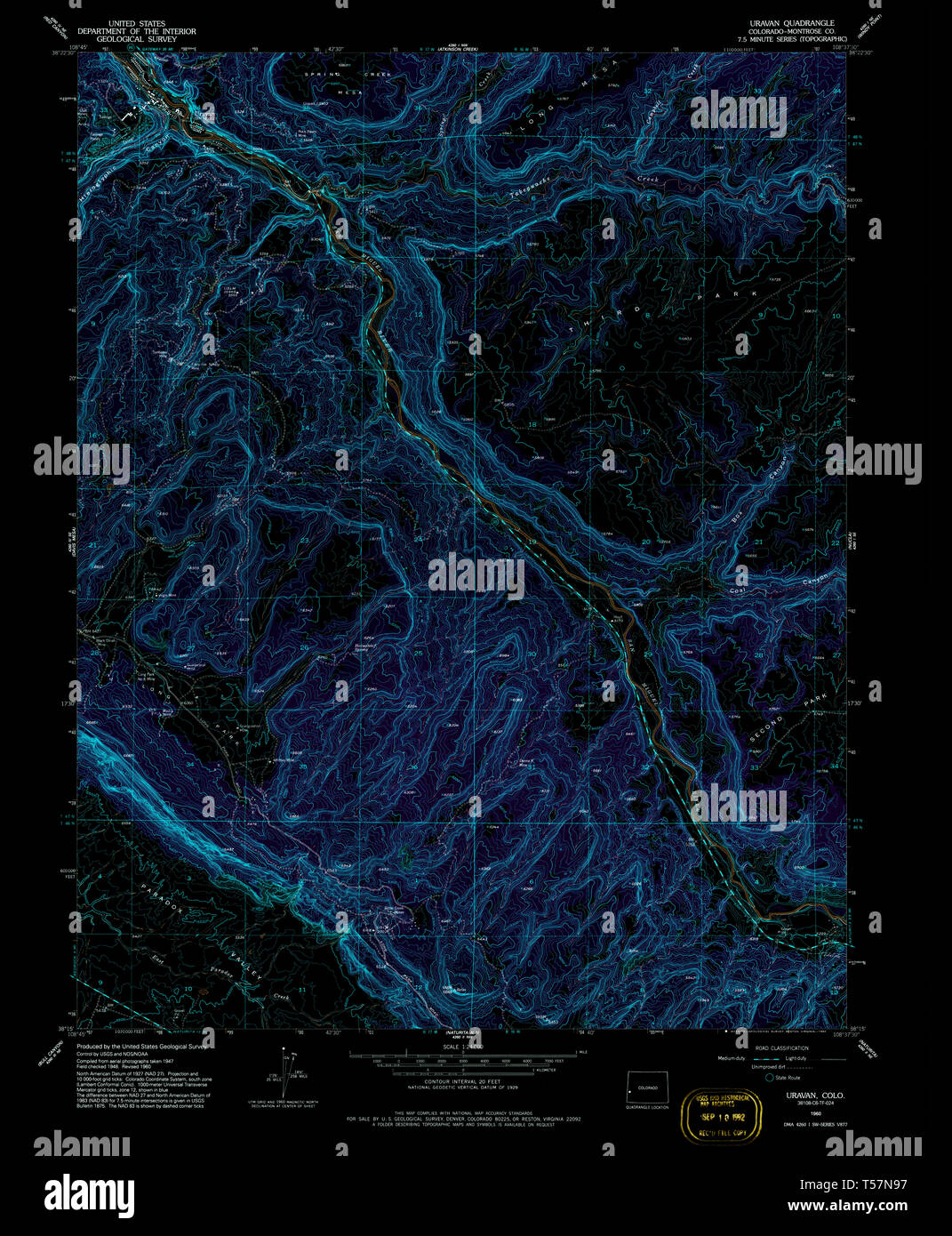 USGS TOPO Map Colorado CO Uravan 234822 1960 24000 Inverted Restoration ...