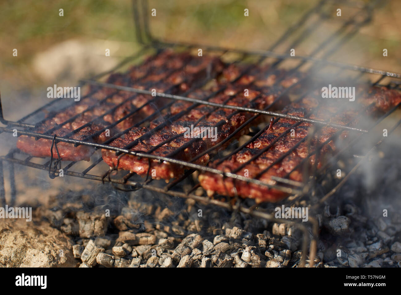 Meat rolls being grilled hi-res stock photography and images - Alamy