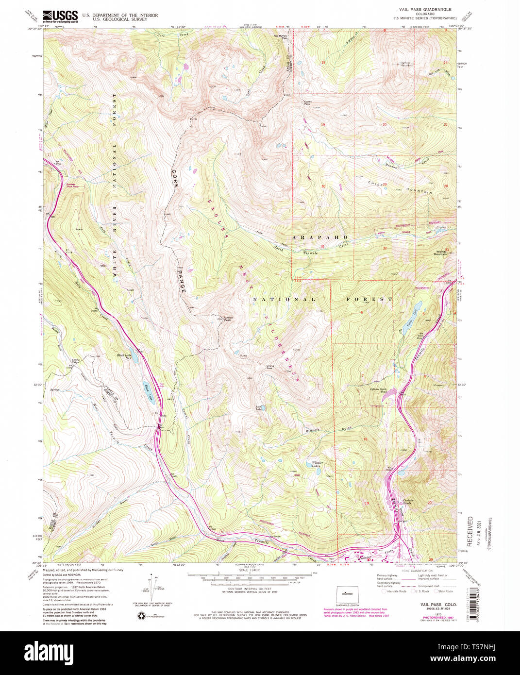 Map Of Vail Colorado High Resolution Stock Photography and Images - Alamy