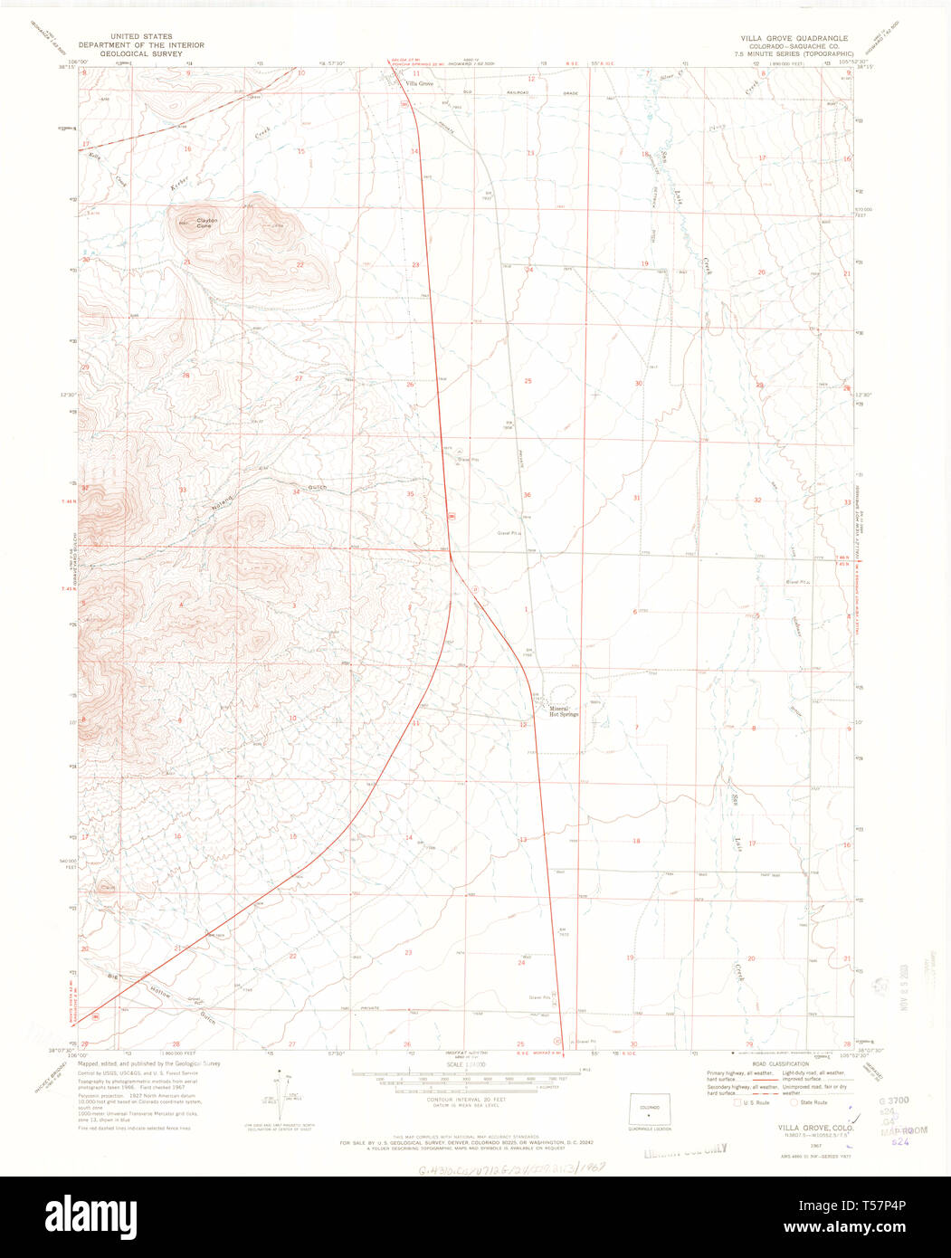 USGS TOPO Map Colorado CO Villa Grove 401936 1967 24000 Restoration ...