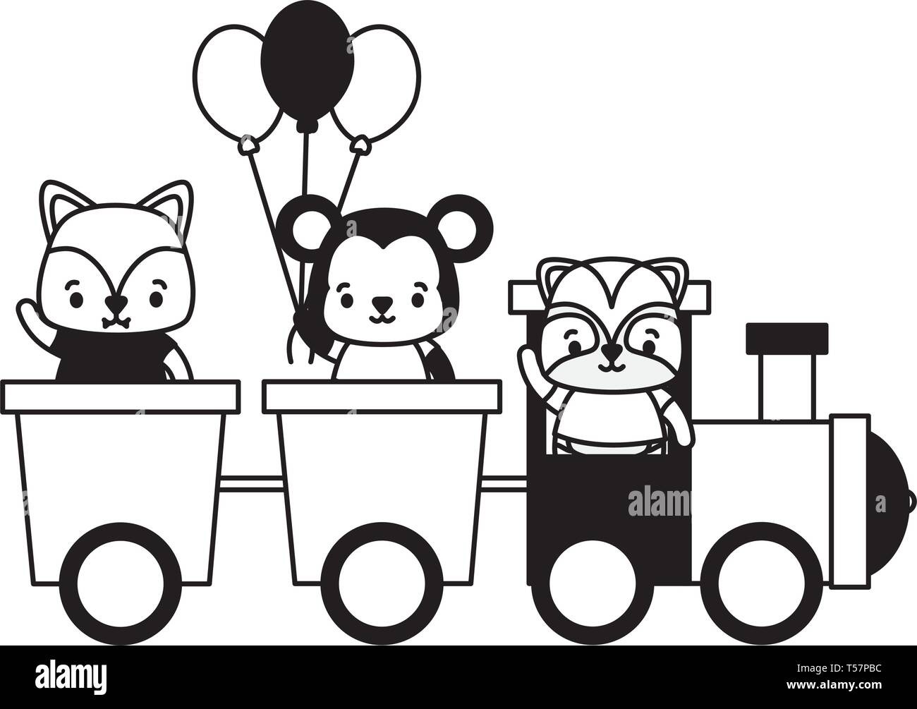 cute animal train toys Stock Vector Image & Art - Alamy