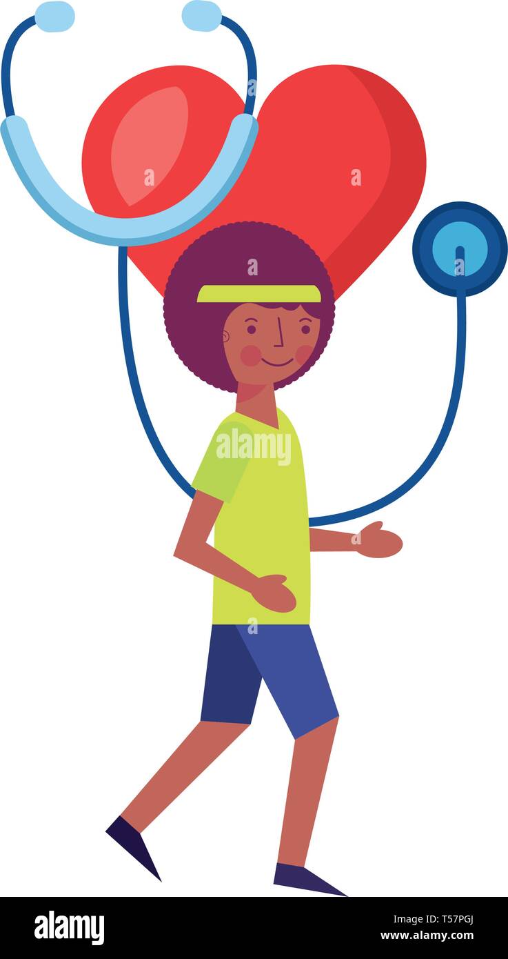 man running sport heart medical Stock Vector Image & Art - Alamy
