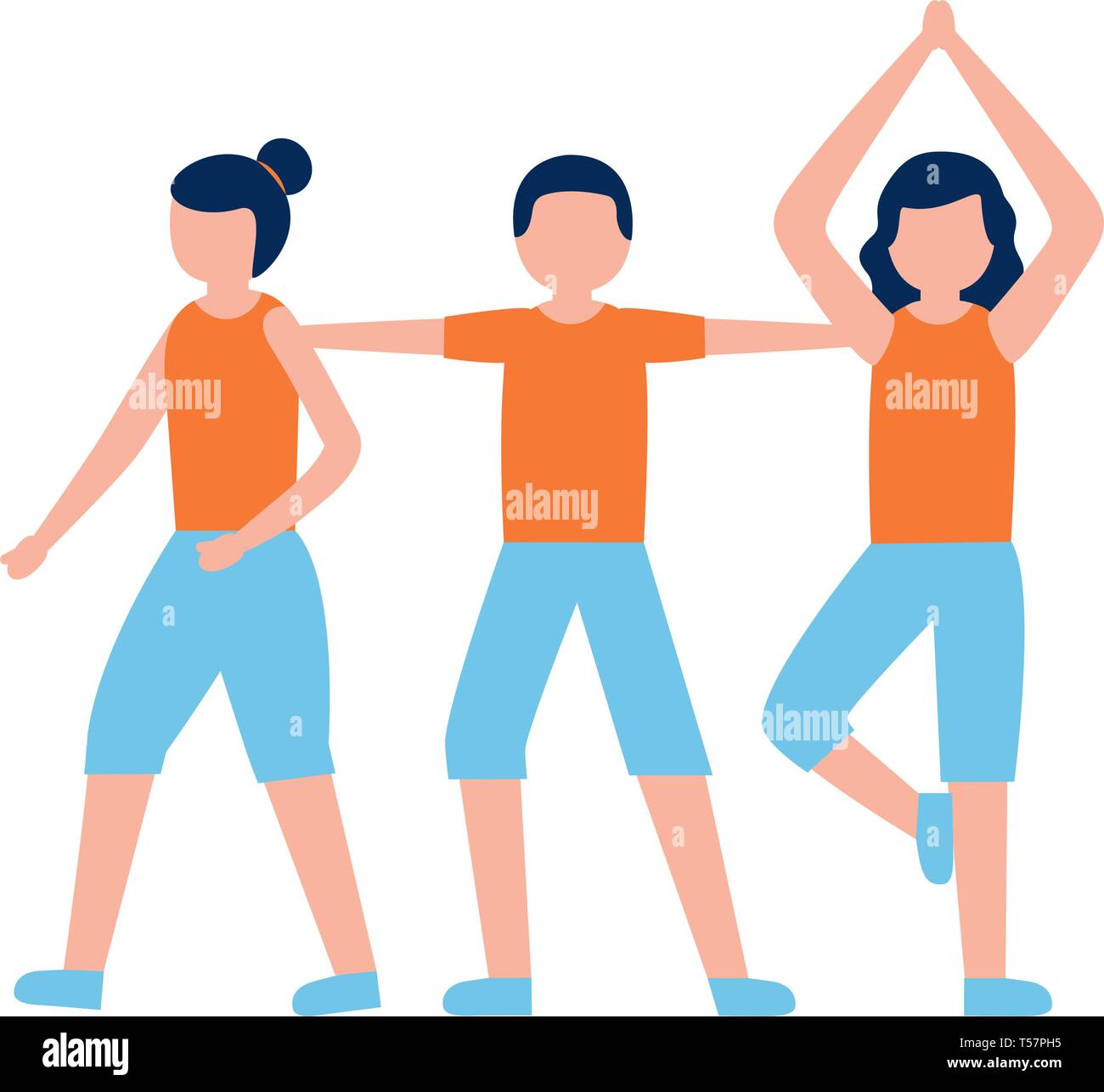 group women practicing exercises Stock Vector Image & Art - Alamy