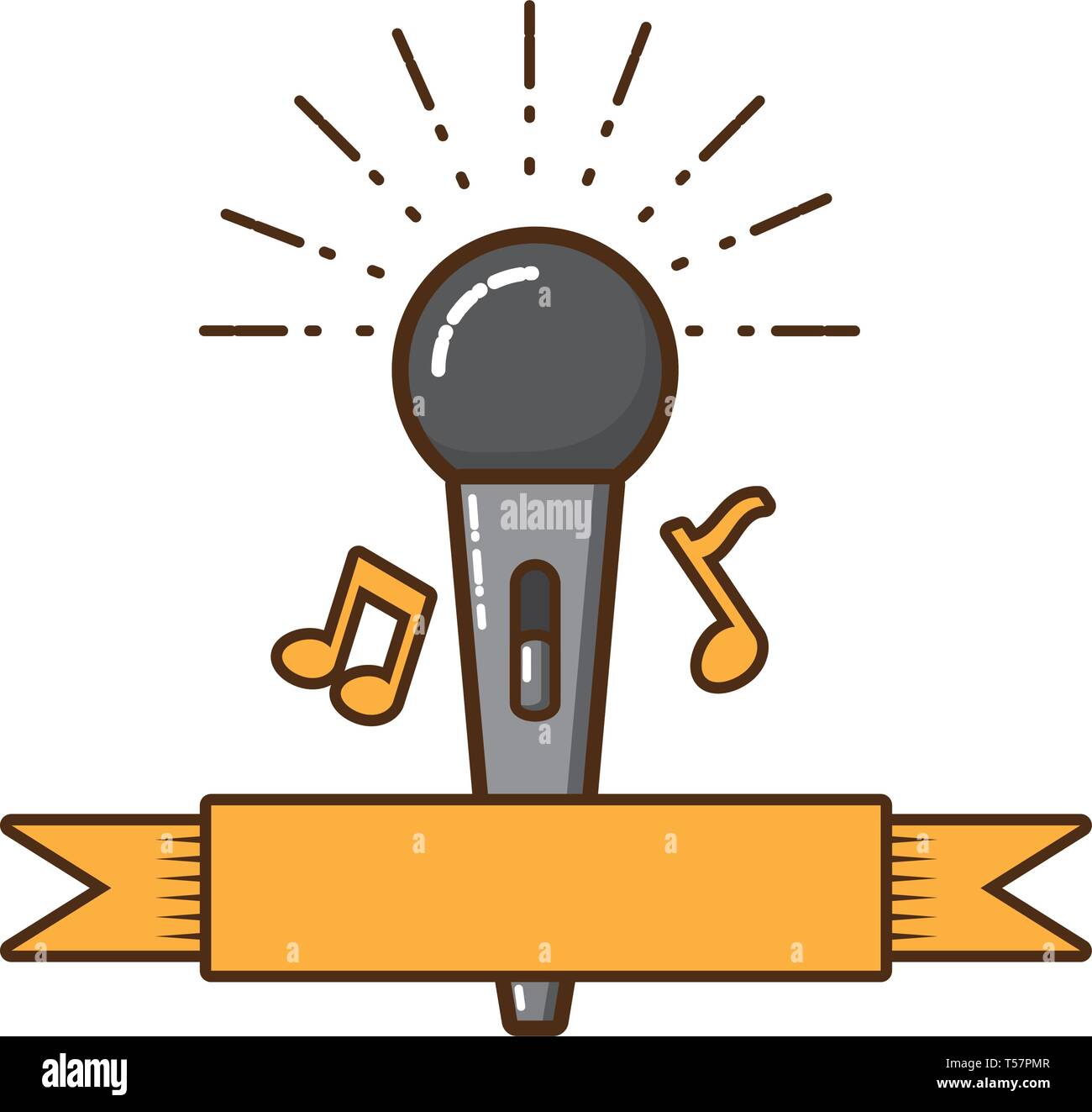 microphone with musical notes isolated icon Stock Vector Image & Art ...