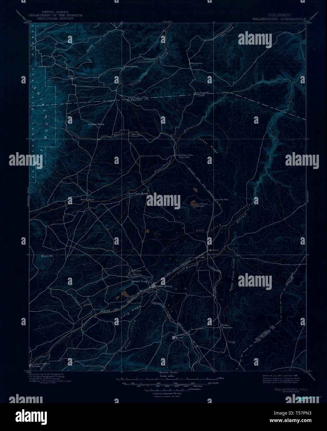 Map of walsenburg hi-res stock photography and images - Alamy