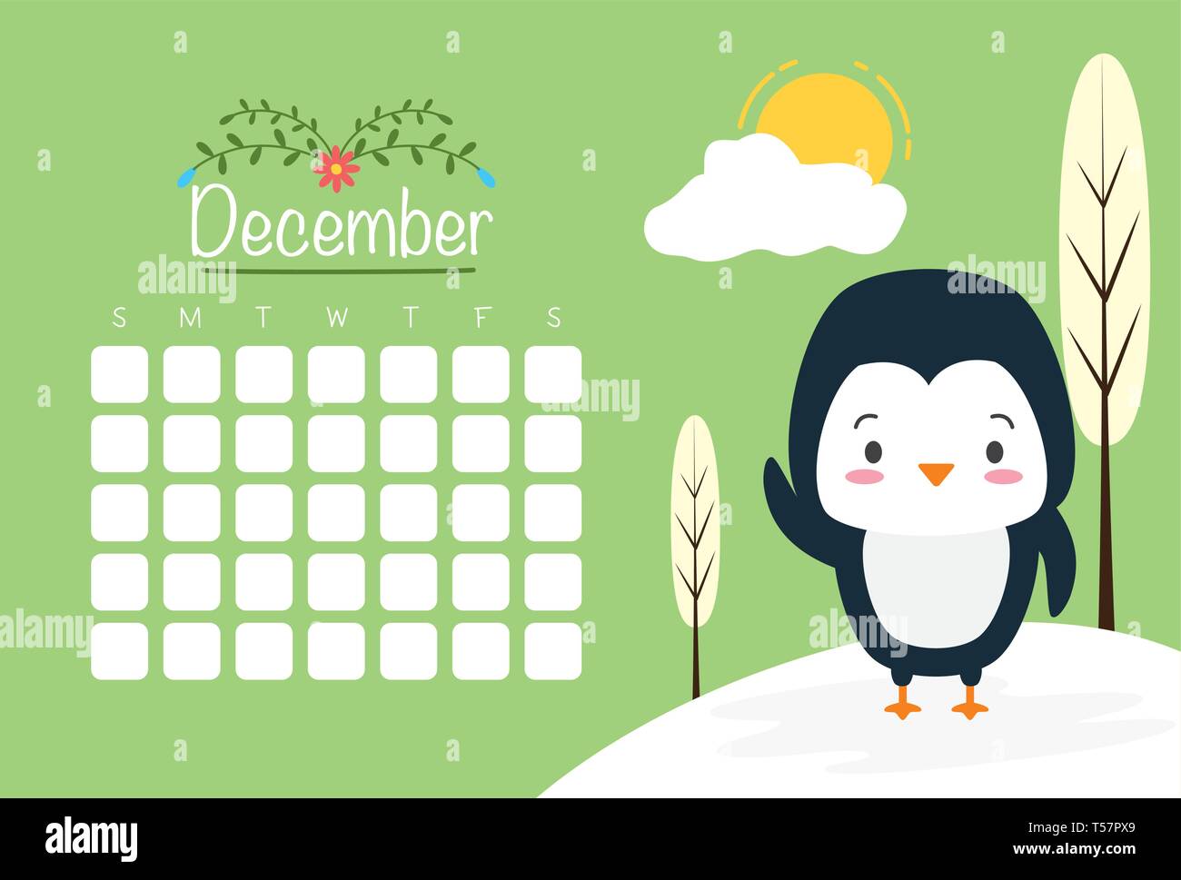 cute animals calendar Stock Vector Image & Art - Alamy