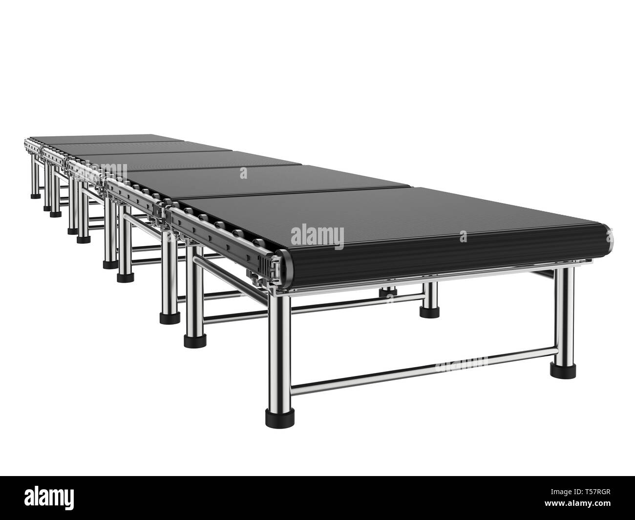 3d rendering empty conveyor belt on white background Stock Photo - Alamy