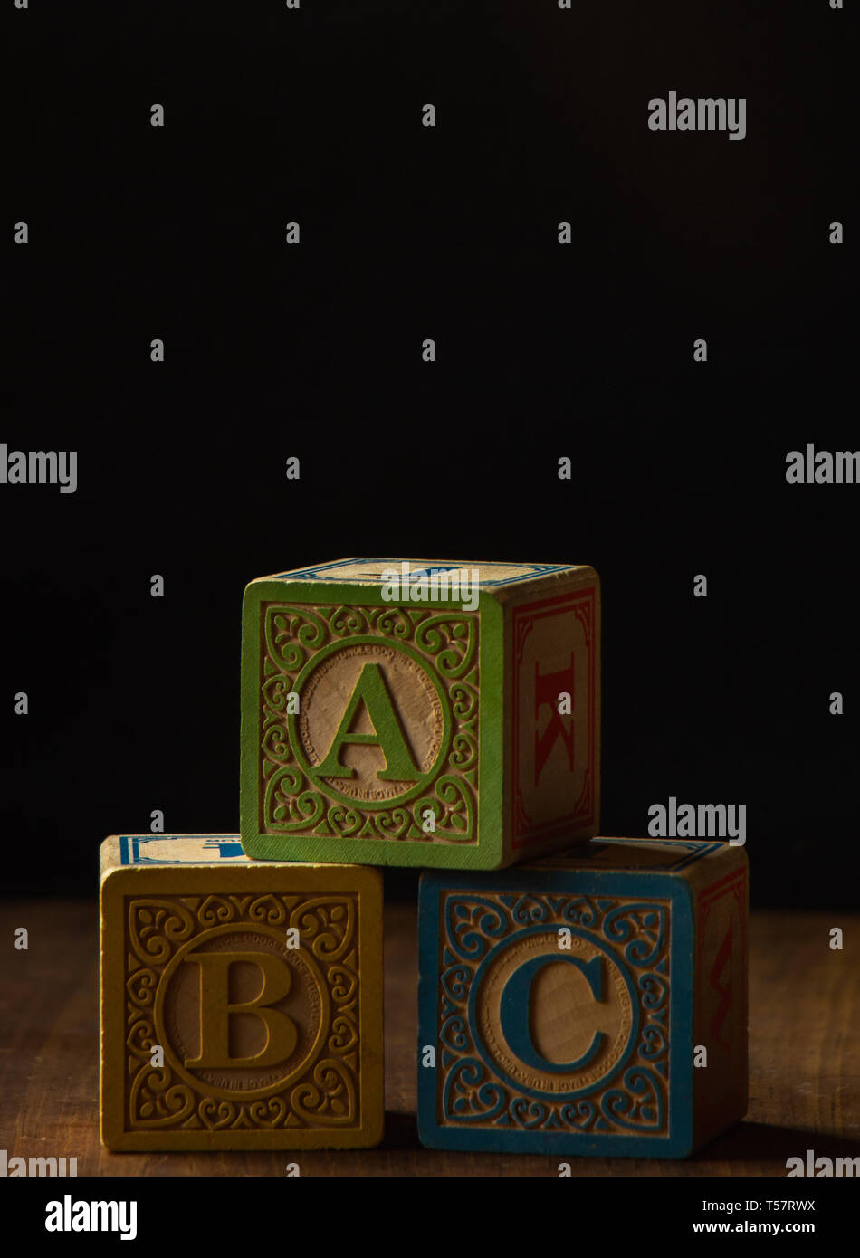 Alphabet wooden blocks hi-res stock photography and images - Alamy