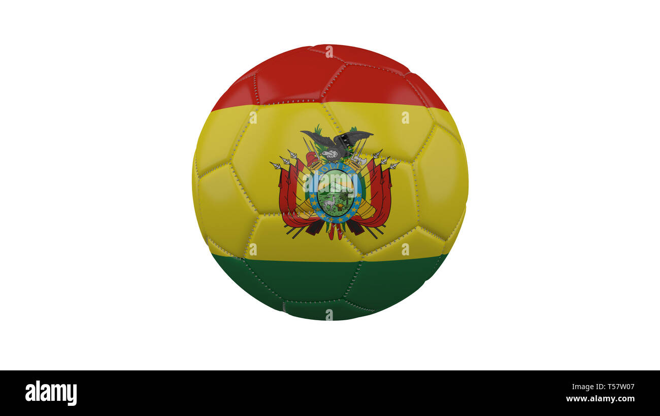 Soccer ball with Bolivia flag, isolate on a white background, 3d render ...