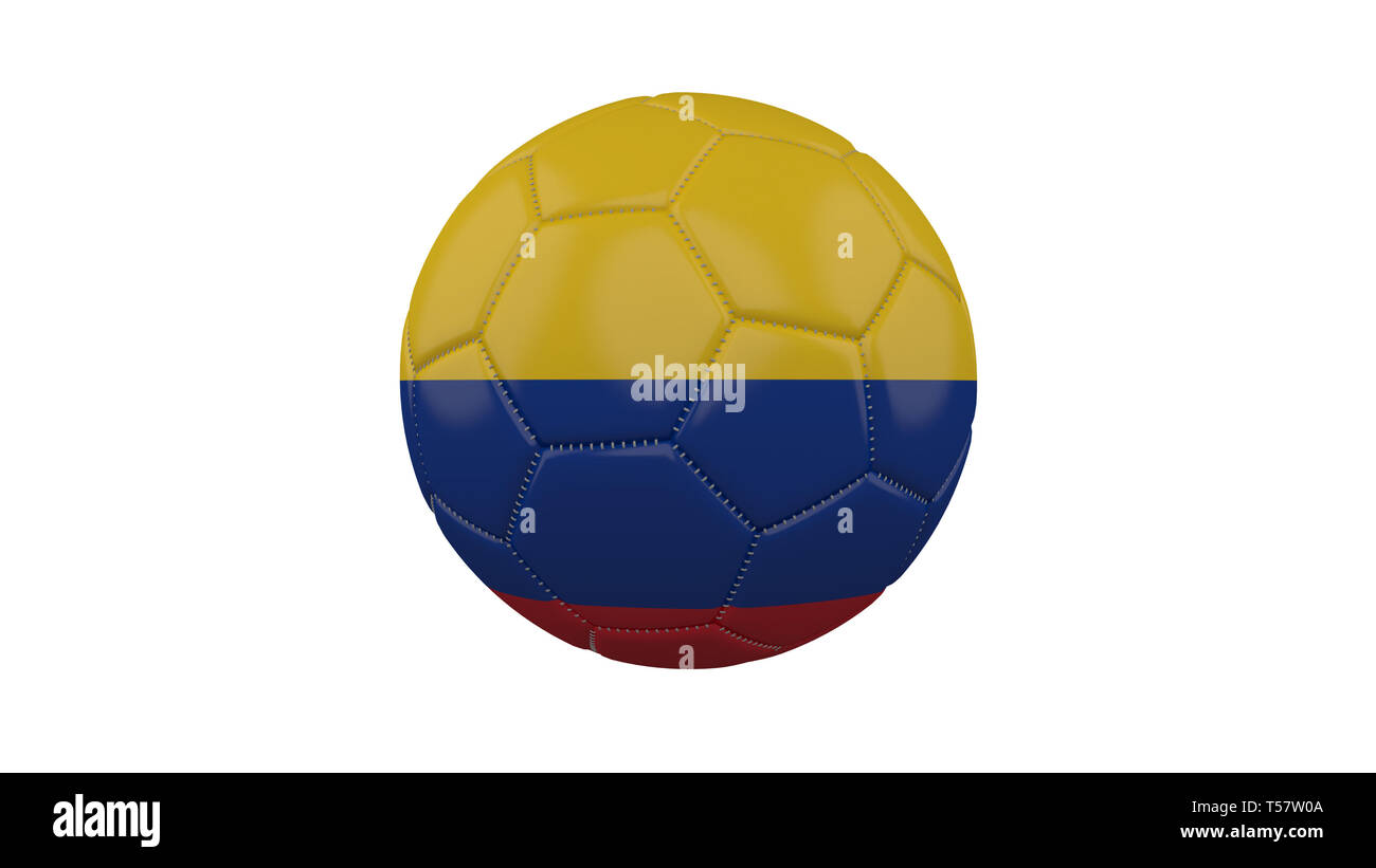 Soccer ball with Colombia flag, isolate on a white background, 3d ...