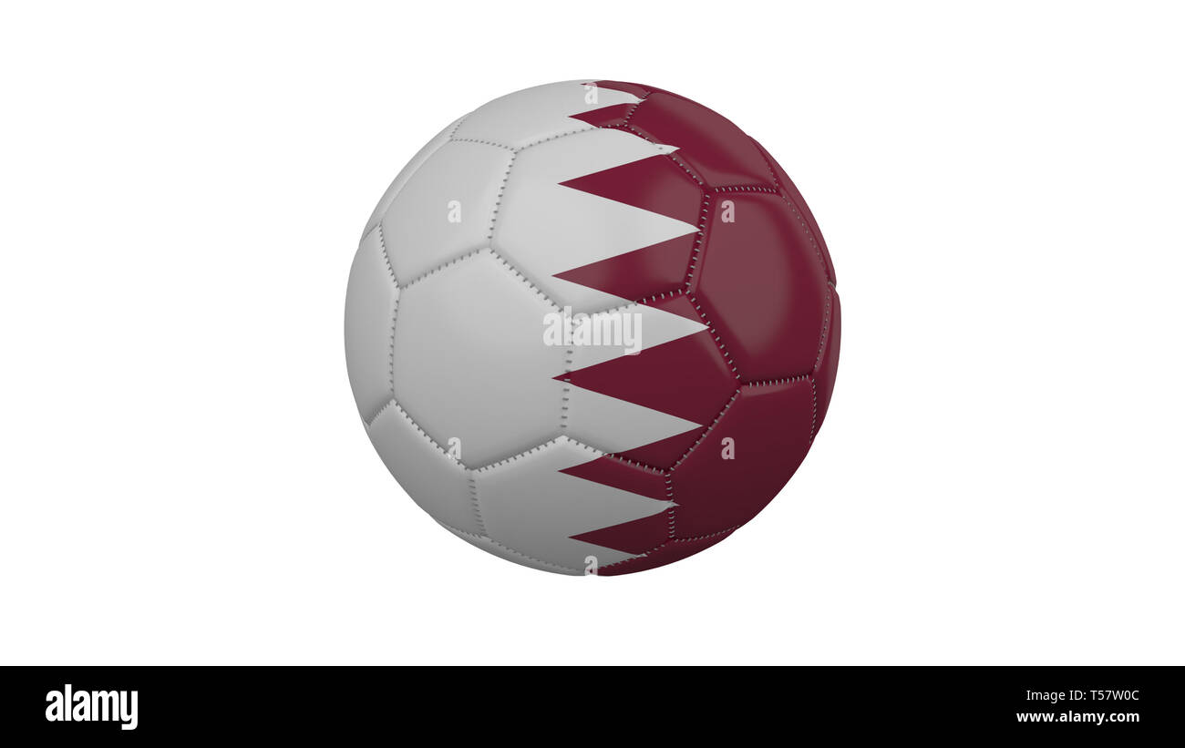 Soccer ball with Qatar flag, isolate on a white background, 3d render ...
