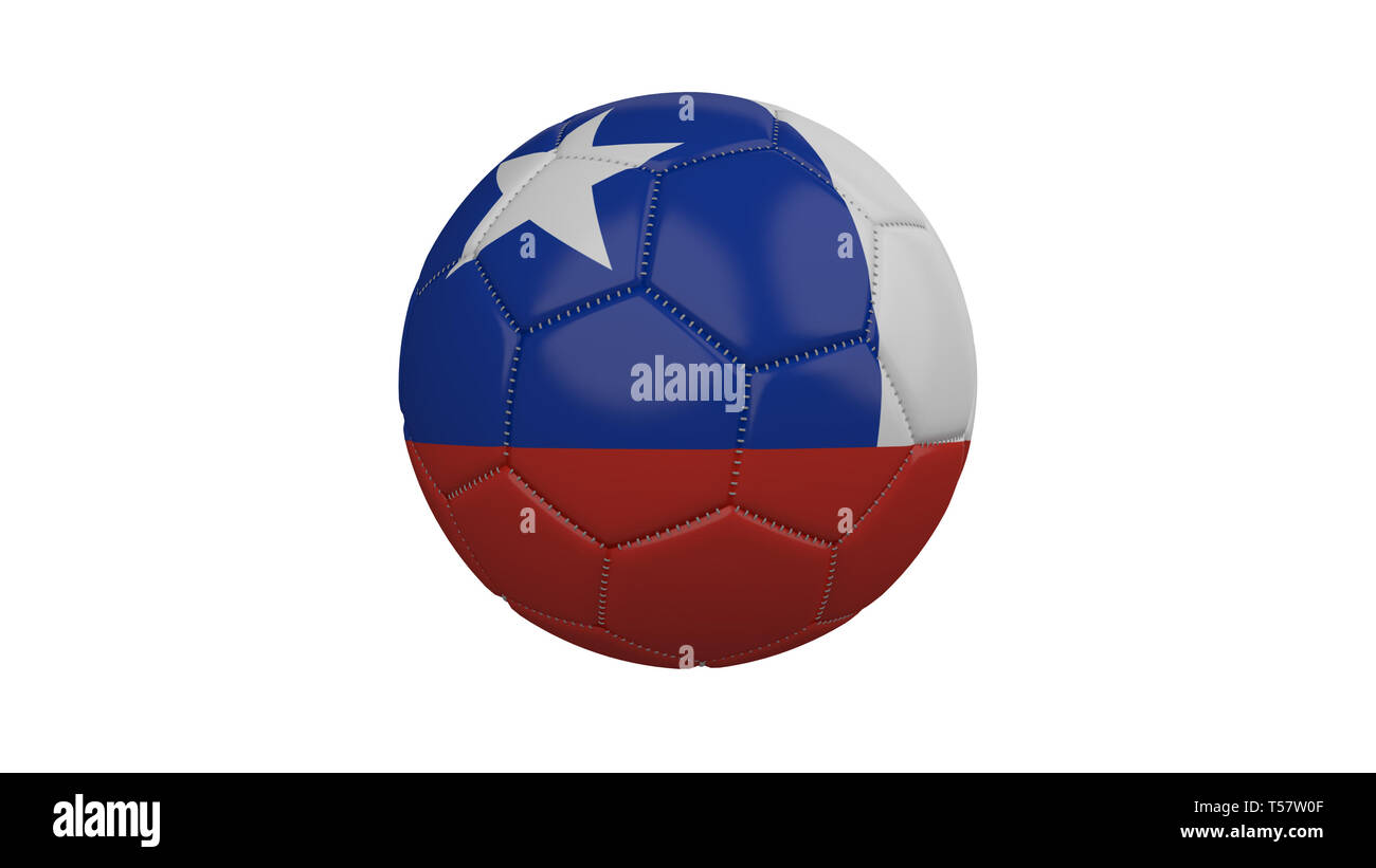 Soccer ball with Chile flag, isolate on a white background, 3d render ...