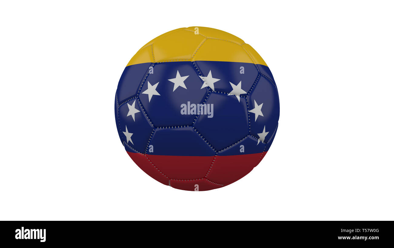 Soccer ball with Venezuela flag, isolate on a white background, 3d ...